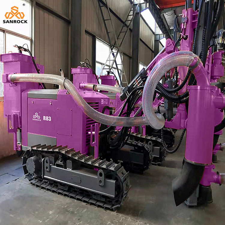 Hydraulic crawler drilling rig mining borehole 25 meters deep rock ...