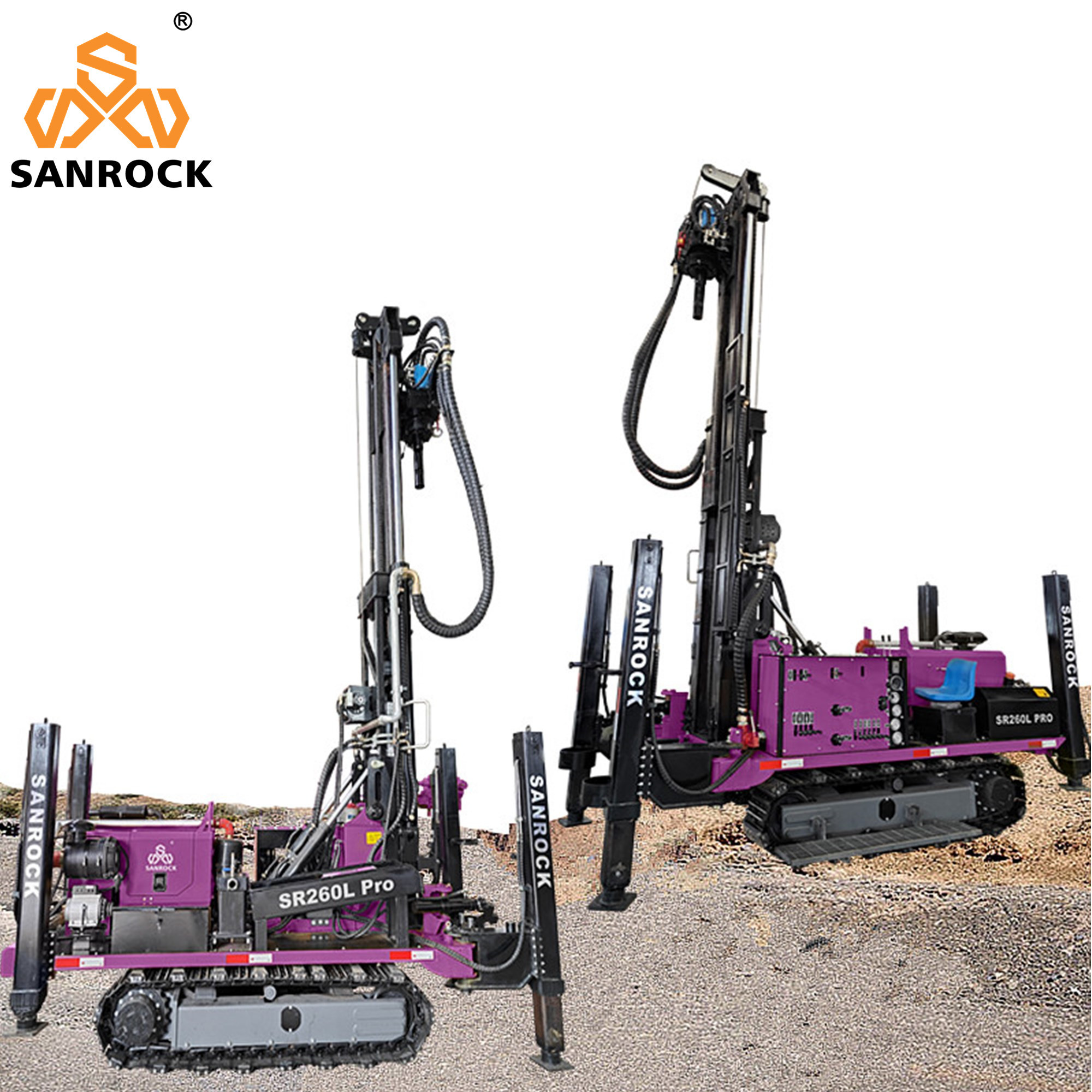 Portable Water Well Drilling Rigs Hydraulic Bore hole 260m Deep Well ...