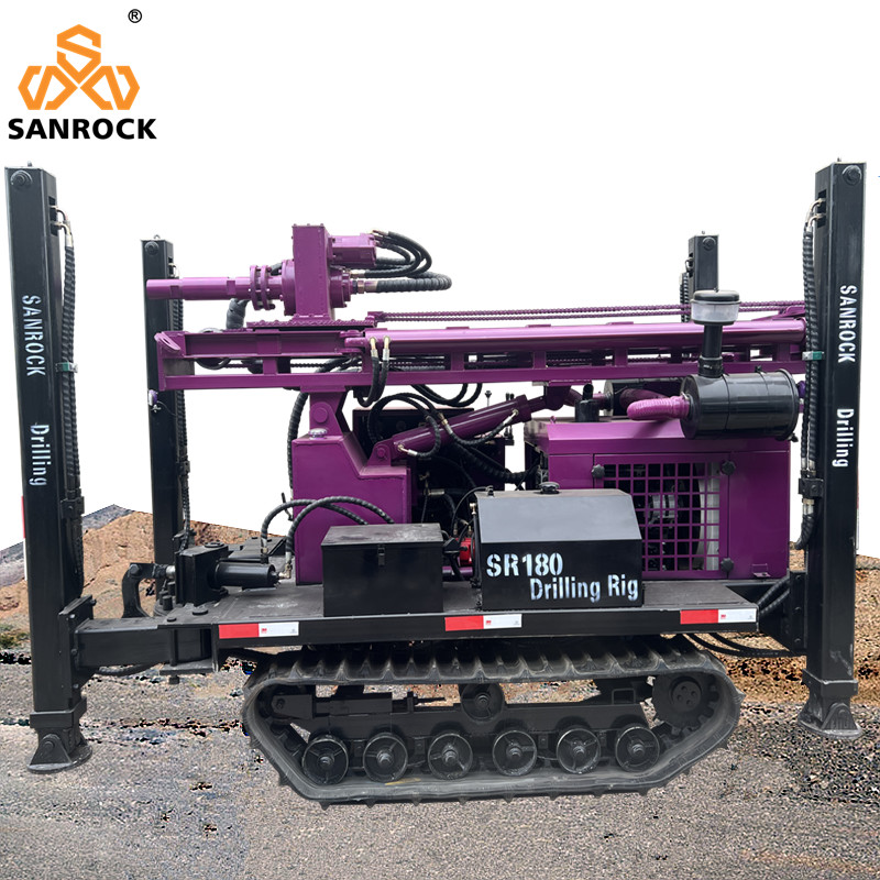180m Deep Water Well Drilling Rig Full Hydraulic Borehole Portable ...