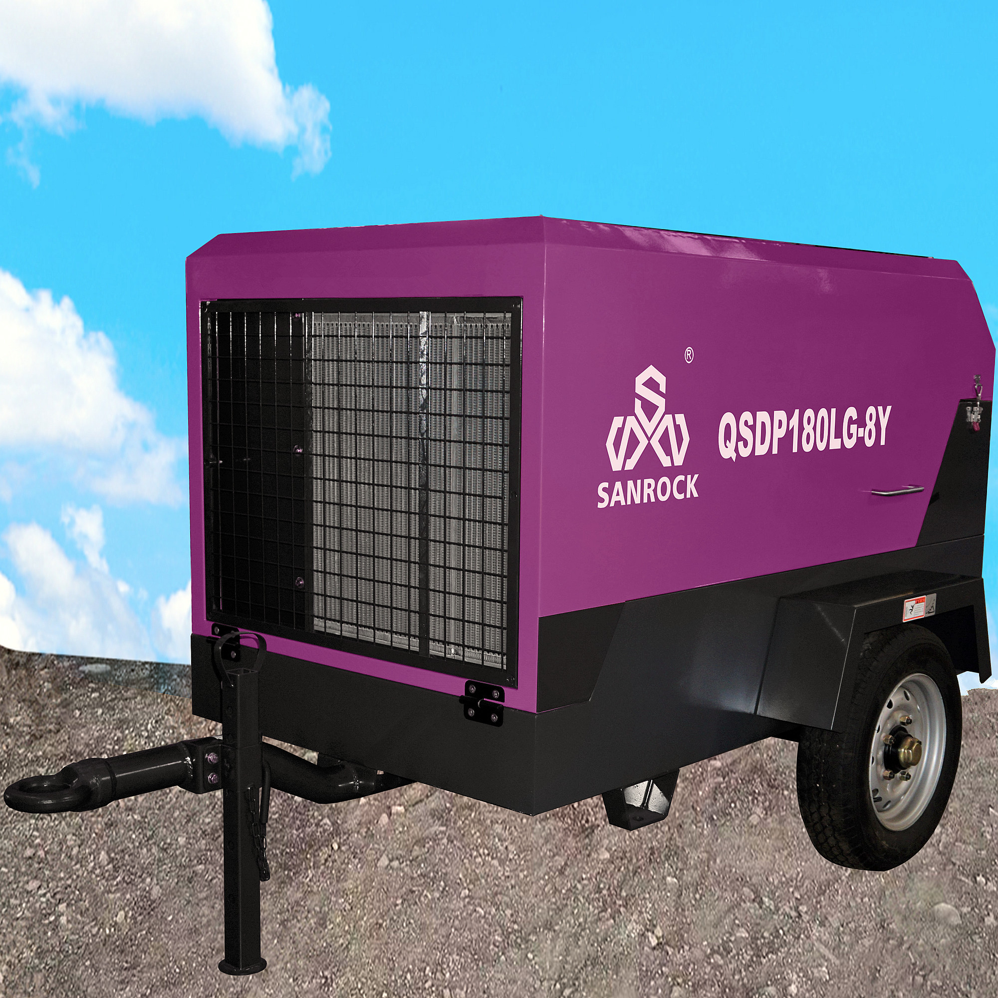 Mining Diesel Screw Air Compressor With Wheels Rotary Screw Air ...